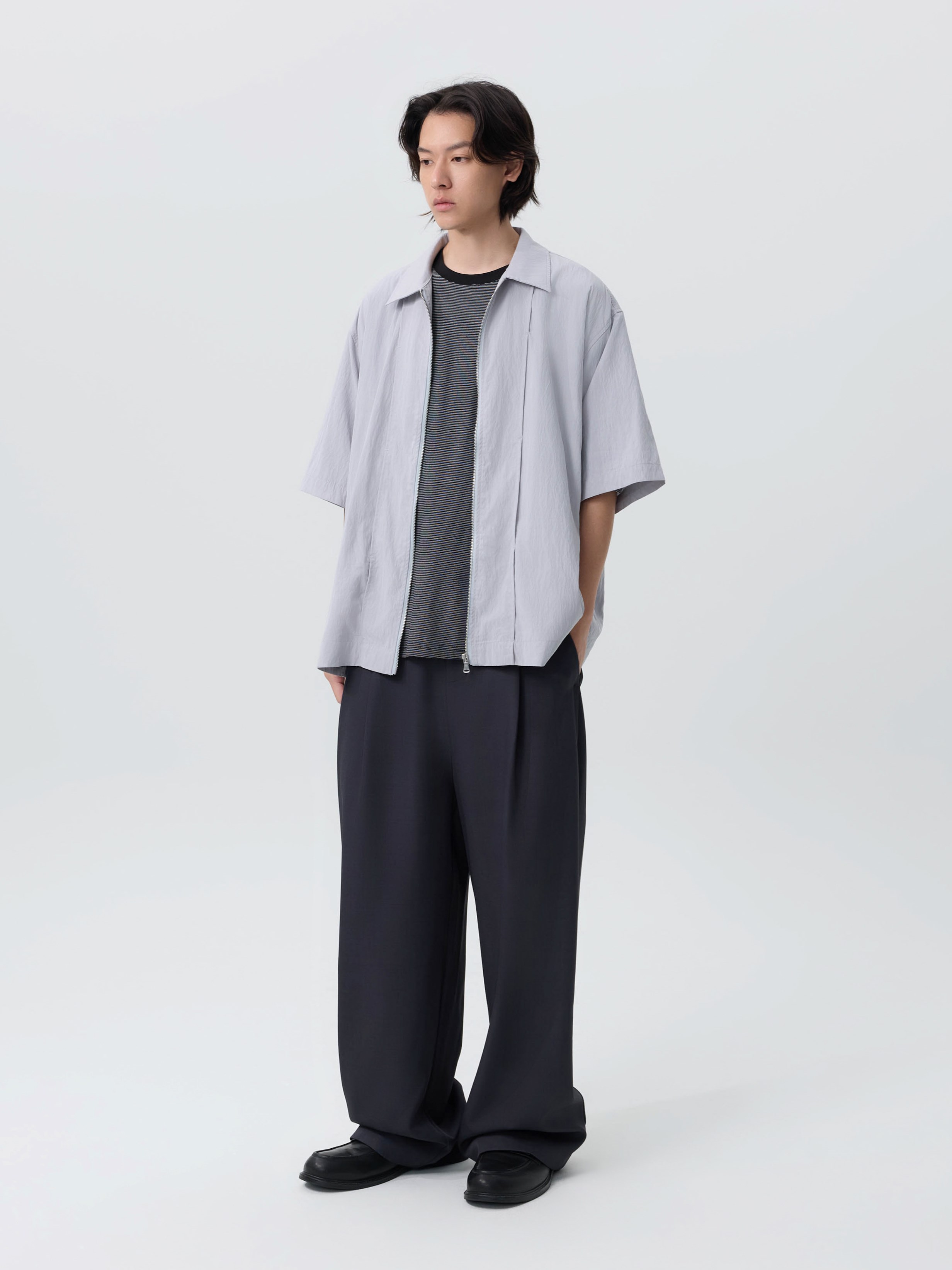 打褶寬版西裝長褲 ｜ mouggan | 我們都有點不同