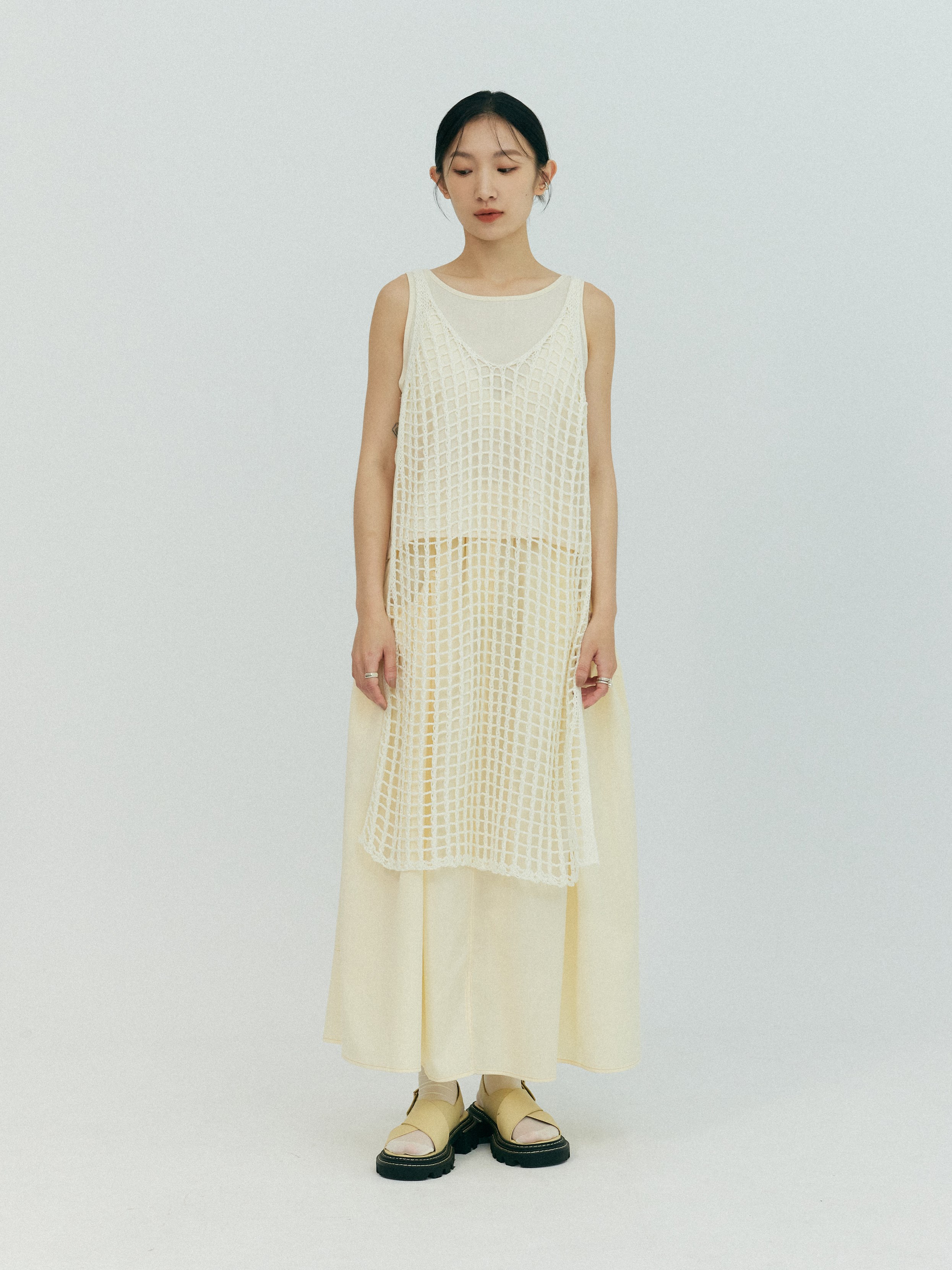 2WAY方格編織長背心 ｜ mouggan | 我們都有點不同