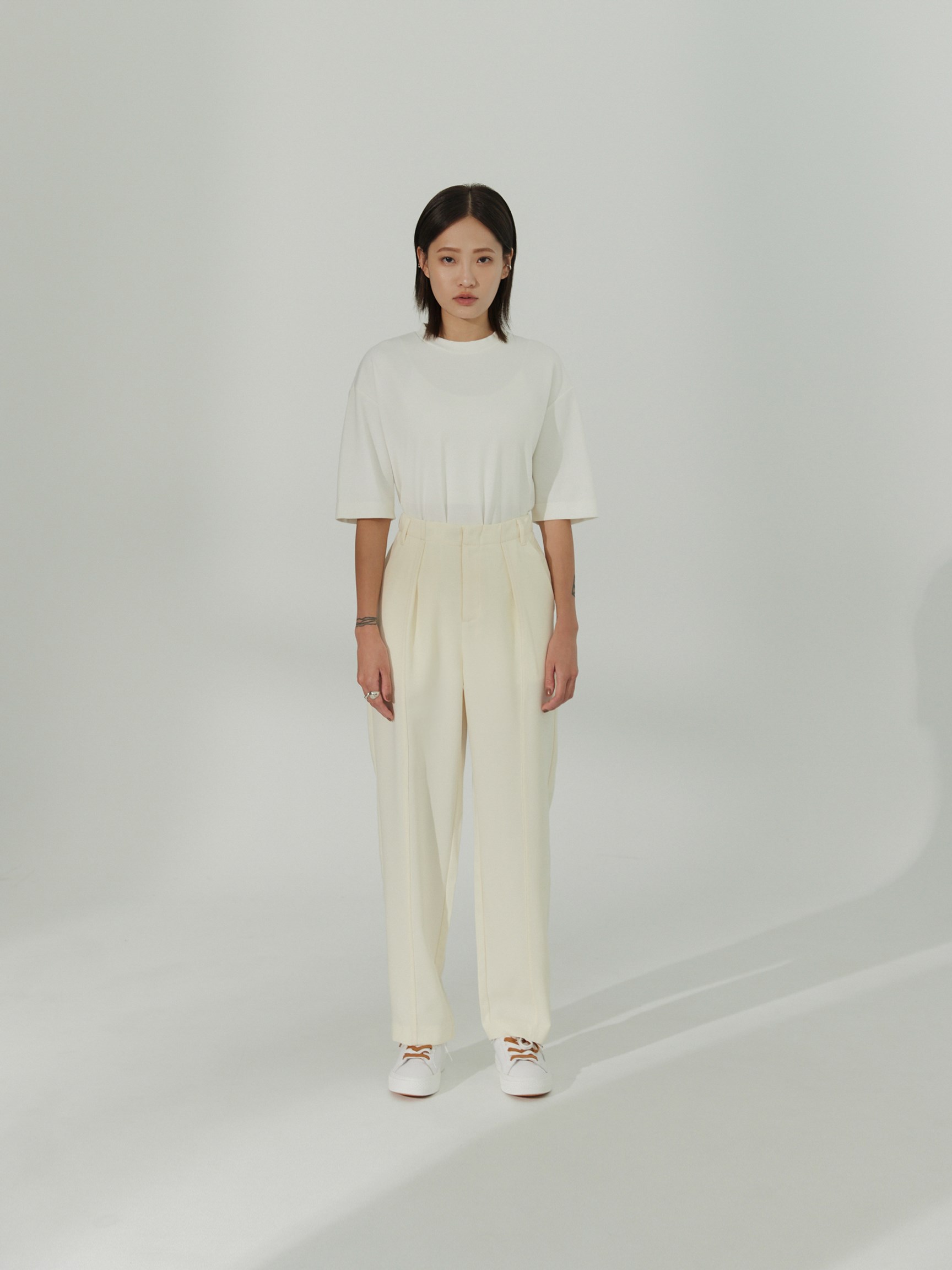 剪接打摺抽繩長褲 ｜ mouggan | 我們都有點不同